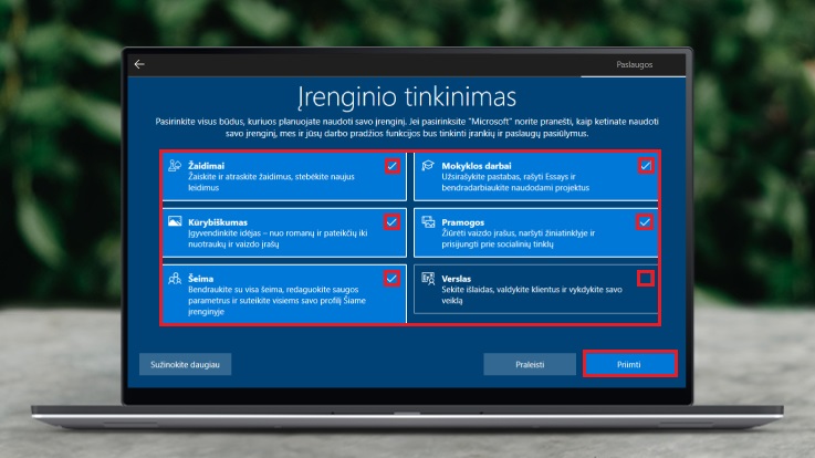Kaip pirmą kartą nustatyti kompiuterį su „Windows 10“ operacine sistema ...